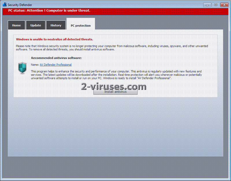 AV Defender Professional - MalwareRid